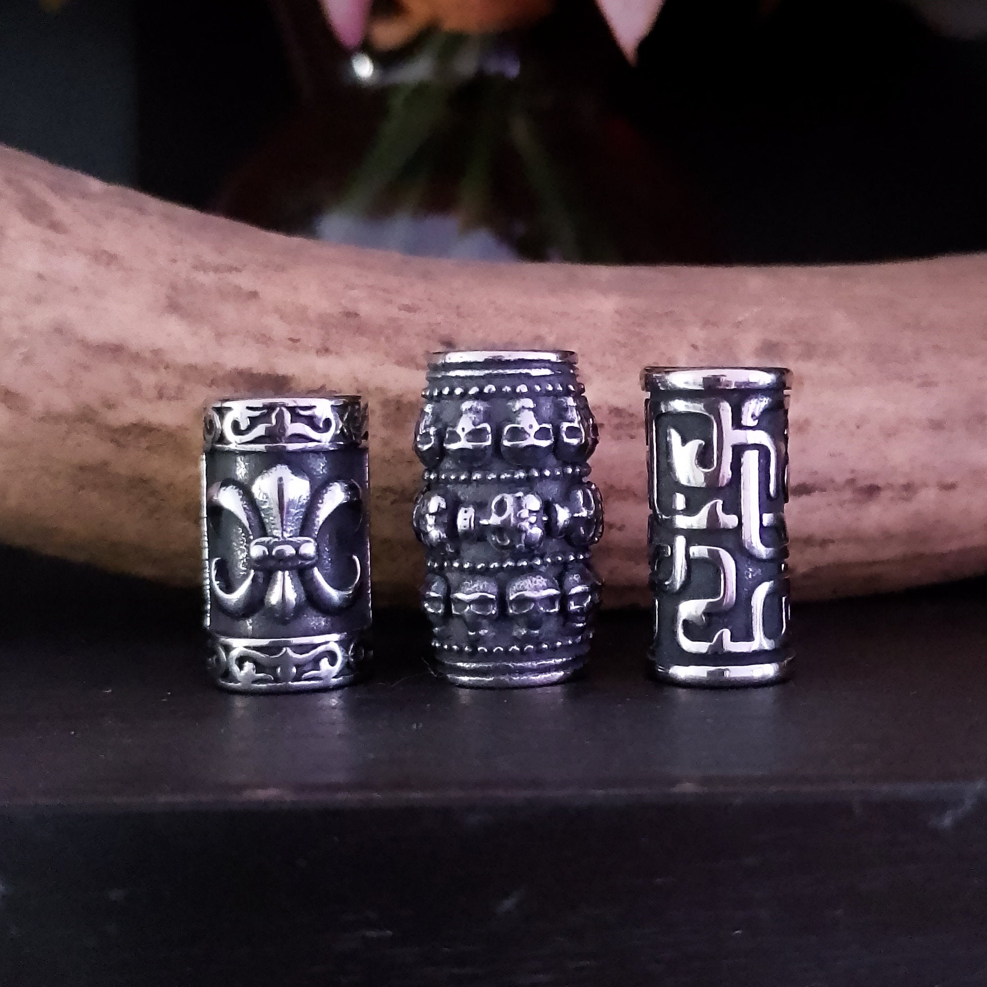 Tube Bead Trio Dreadlock Bead Set | 8mm hole