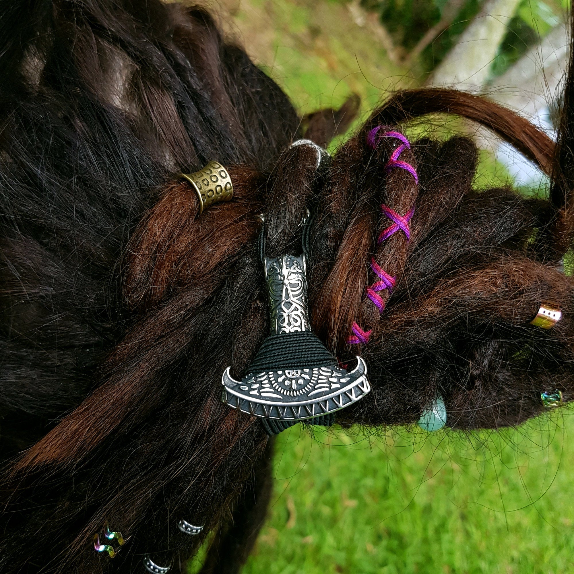 Viking Dread Tie - Axe - Stylish Dreadlock Accessory