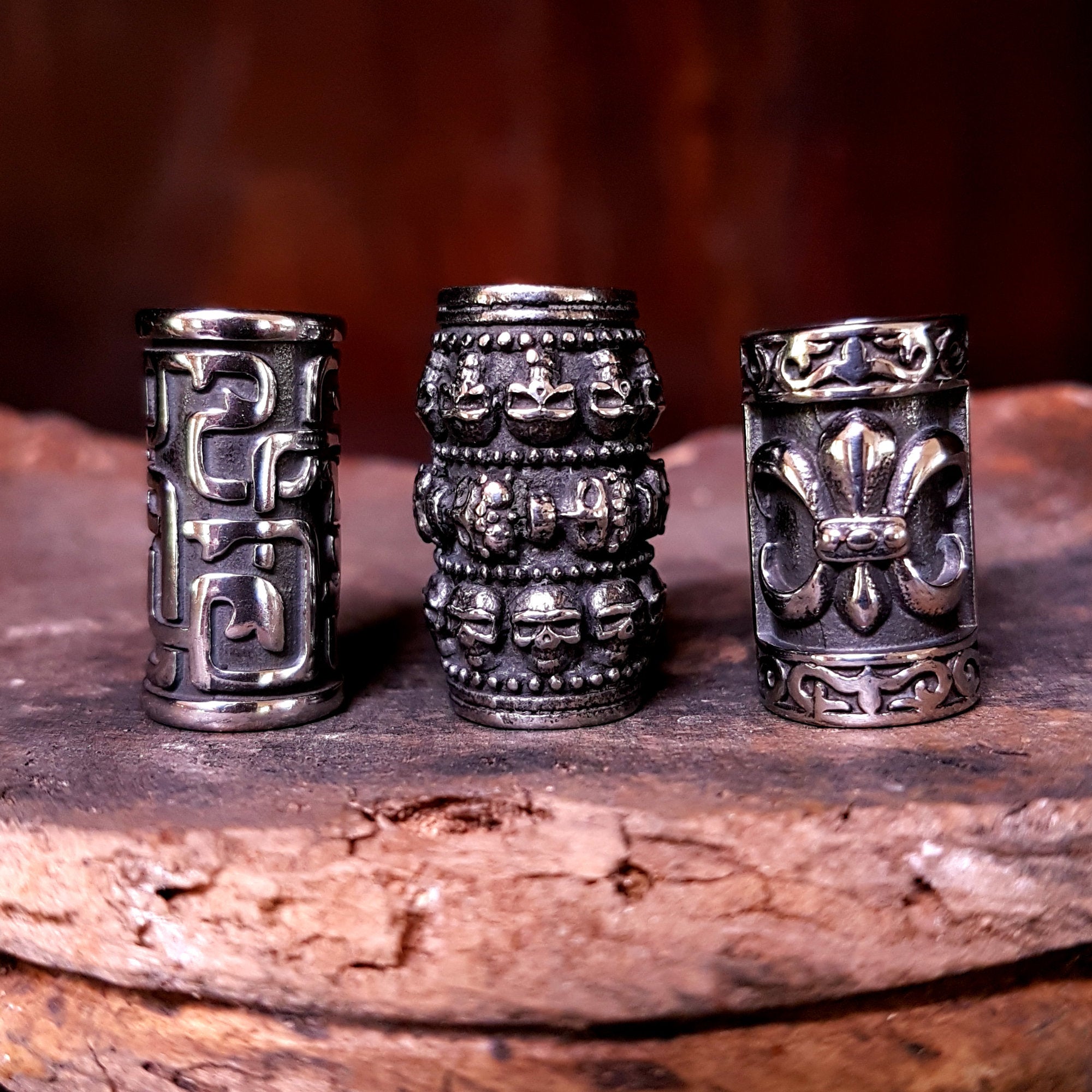 Tube Bead Trio Dreadlock Bead Set | 8mm hole